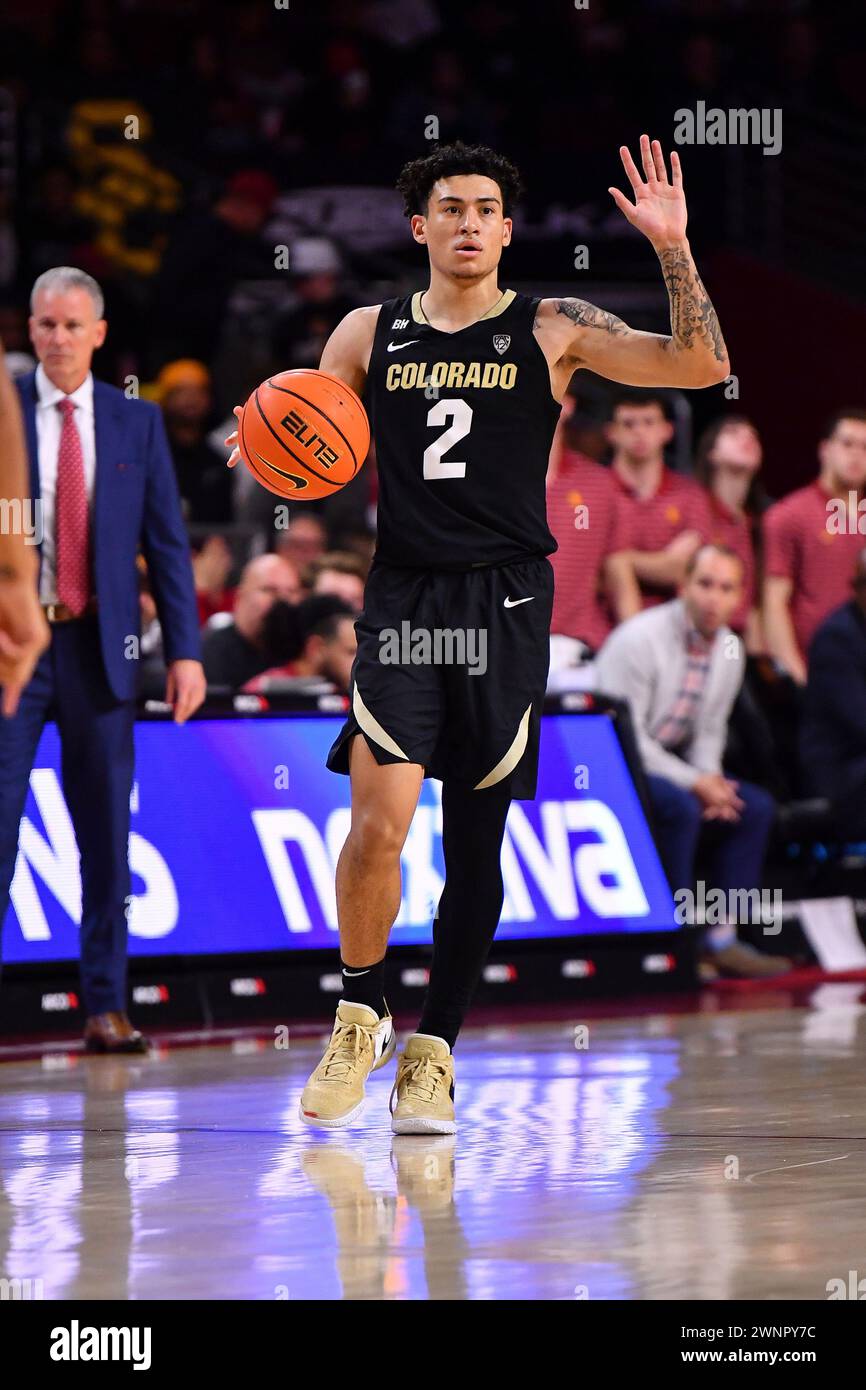 LOS ANGELES, CA - FEBRUARY 17: Colorado Buffaloes guard KJ Simpson (2 ...