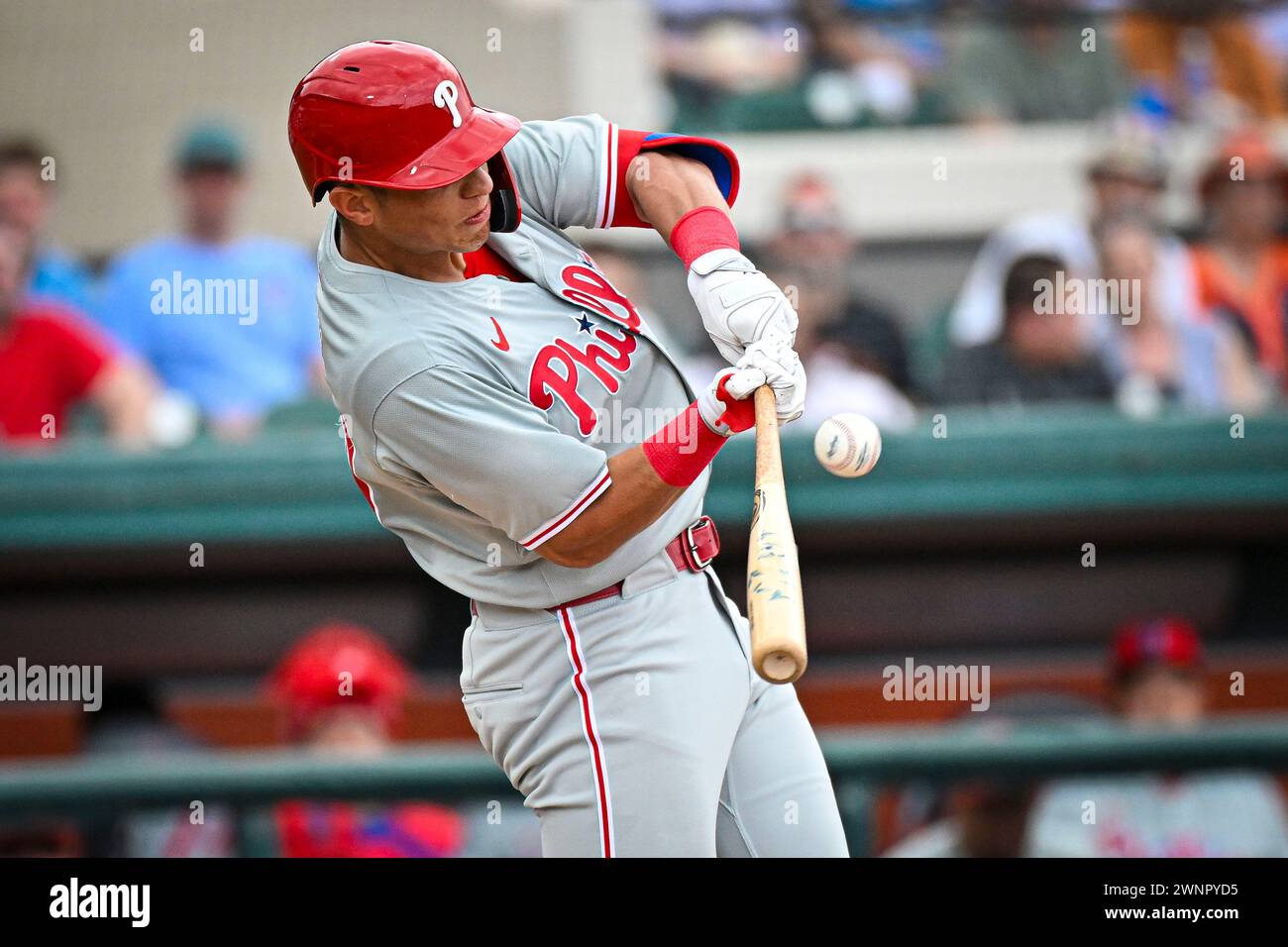 Philadelphia Phillies left fielder Cristian Pache (19) swings during ...