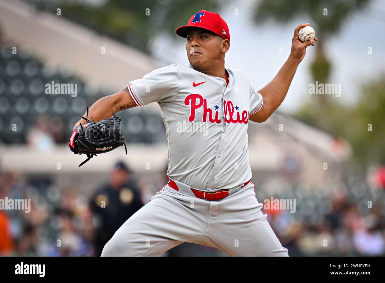 Philadelphia Phillies starting pitcher Ranger Suarez (55) throws ...