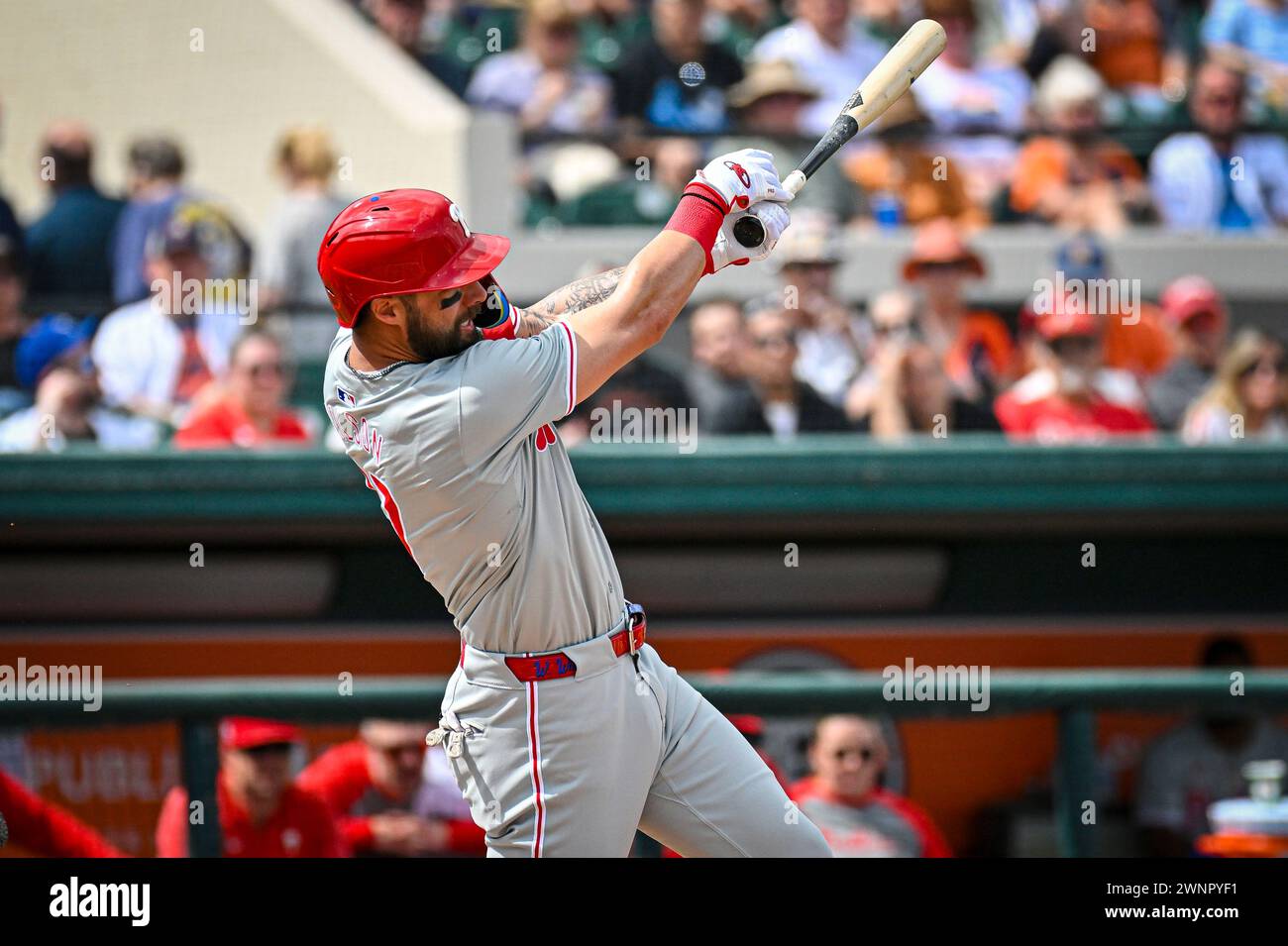Philadelphia Phillies third baseman Weston Wilson (37) swings during ...