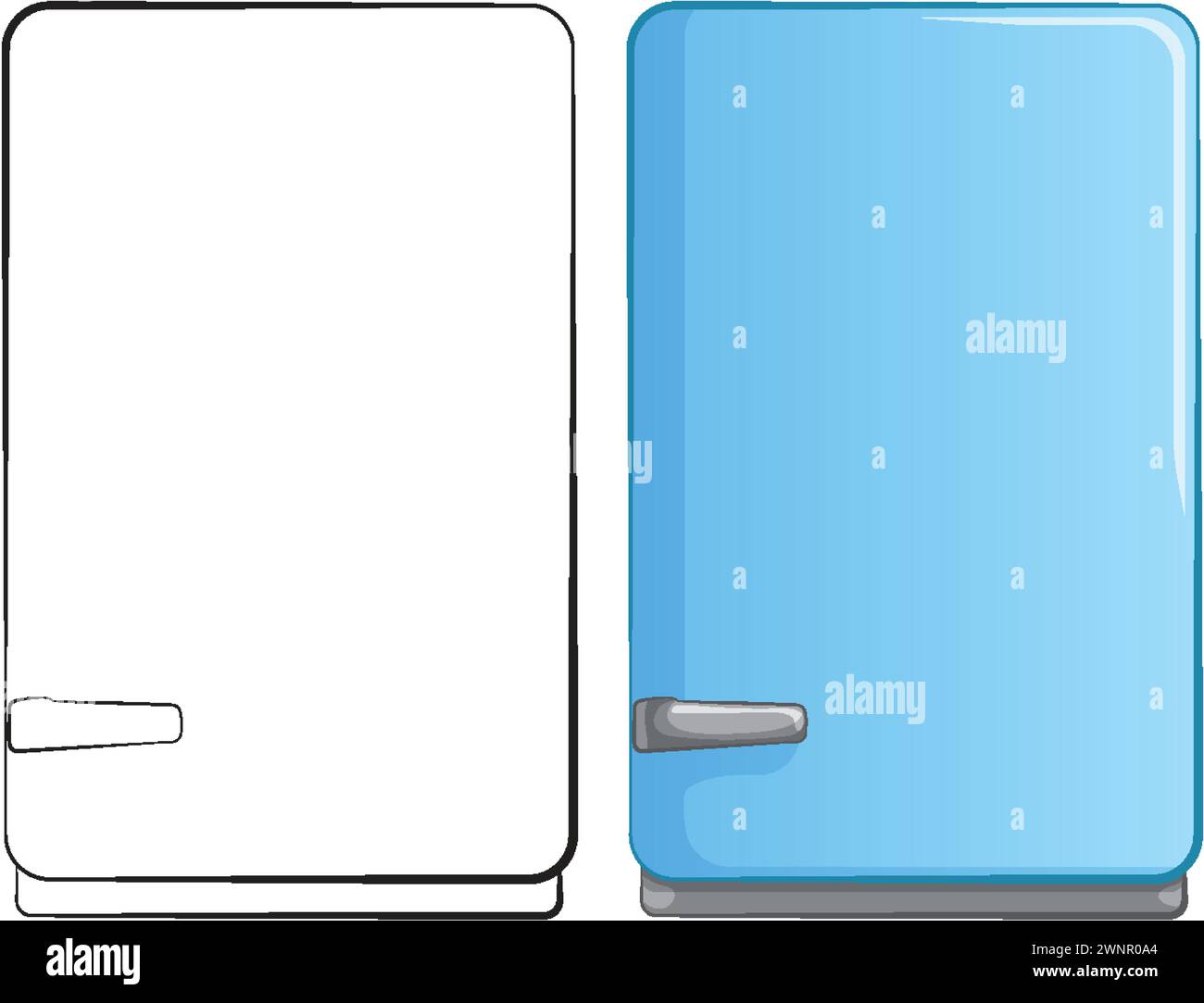 Vector illustration of an empty and full fridge Stock Vector Image ...