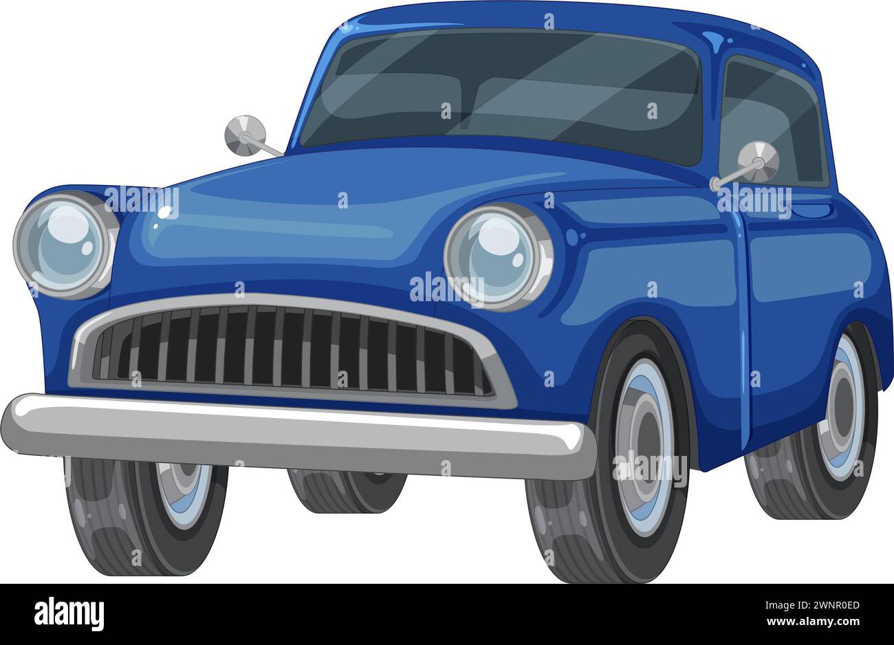 Vector graphic of a retro blue automobile Stock Vector Image & Art - Alamy