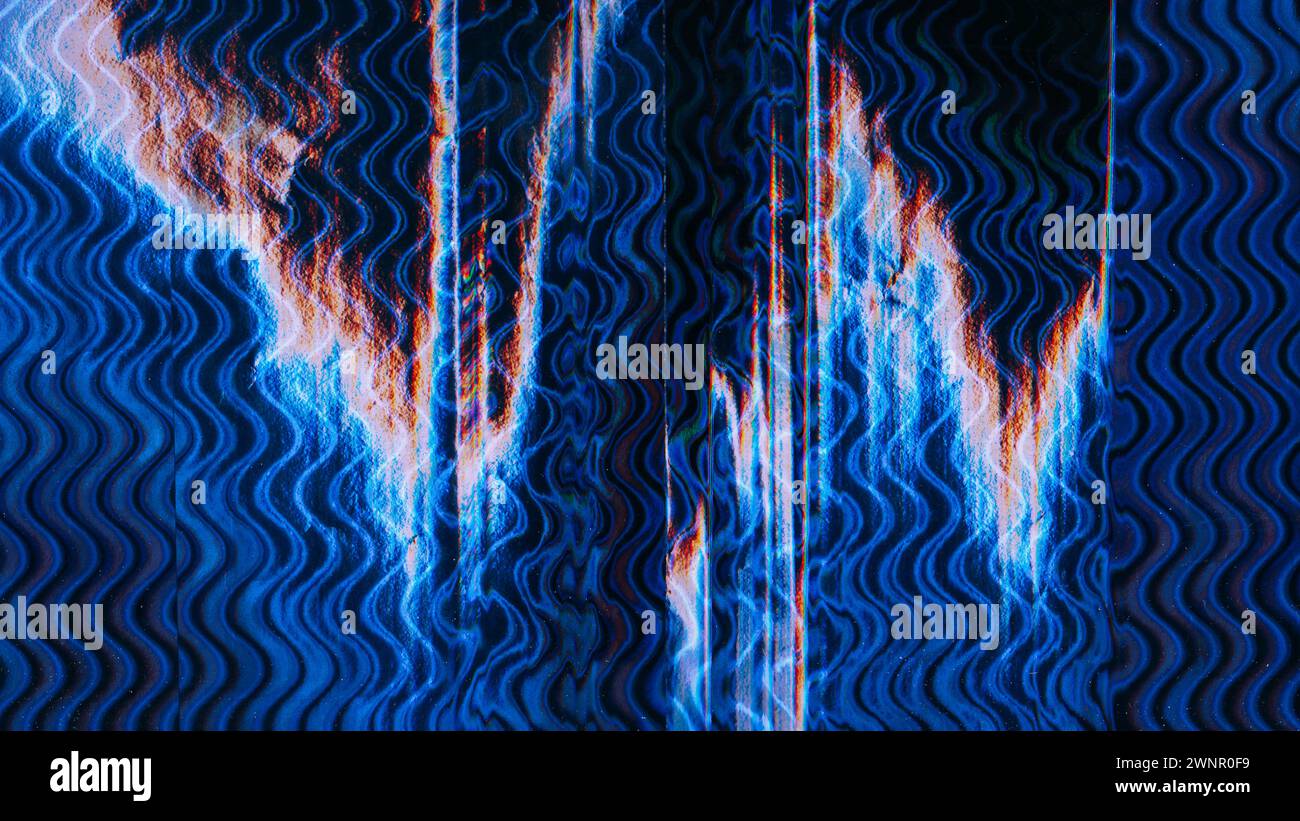 Distortion background glitch art blue wave pattern Stock Photo - Alamy