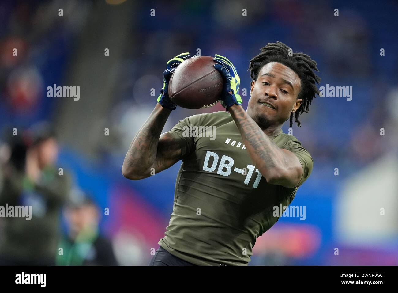 Florida State defensive back Renardo Green runs a drill at the NFL ...