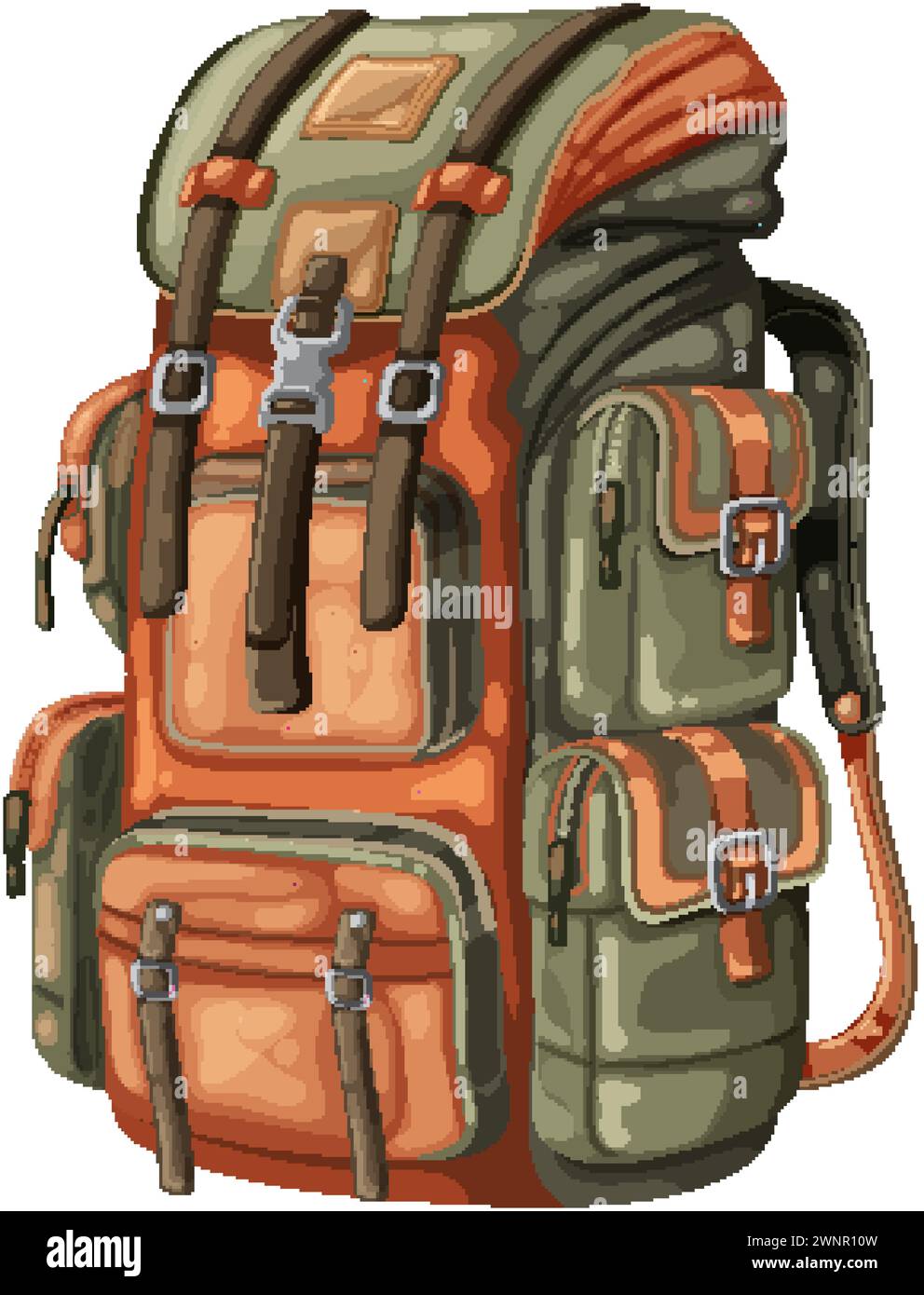 Vector illustration of a large camping backpack Stock Vector Image ...