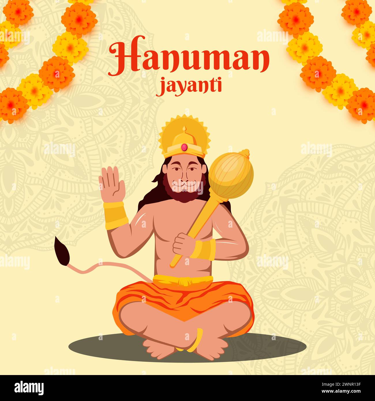 vector design hanuman jayanti illustration in flat style Stock Vector Image & Art - Alamy