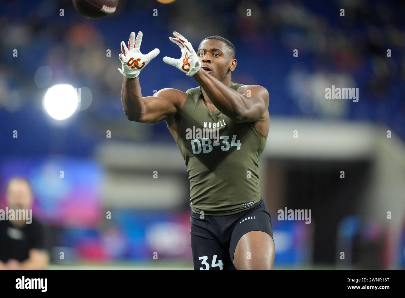 Southern California defensive back Chris Roland-Wallace runs a drill at ...