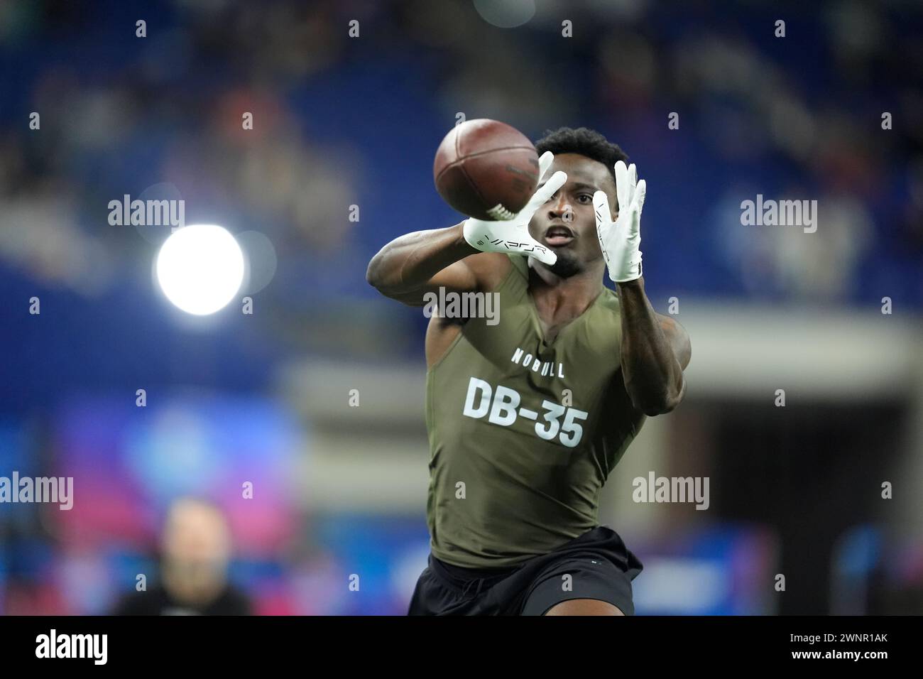 Michigan Defensive Back Mike Sainristil Runs A Drill At The Nfl