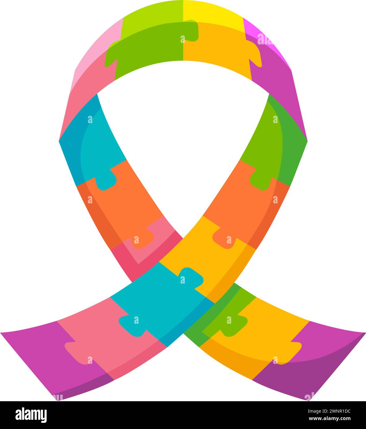 autism puzzle ribbon Stock Vector Image & Art - Alamy