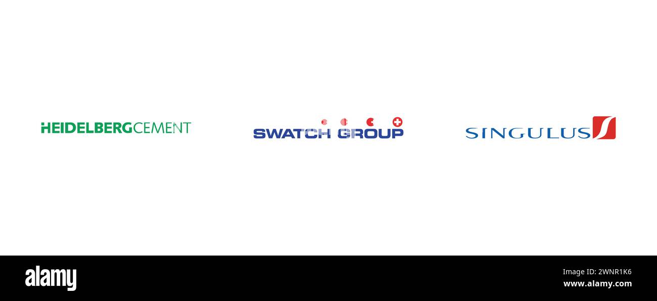 Swatch , Heidelberg Cement, Singulus . Collection of top brand logo ...
