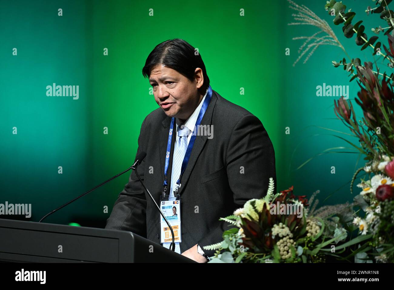 Melbourne, Australia. 04th Mar, 2024. ACEN CEO Eric Francia delivers a ...