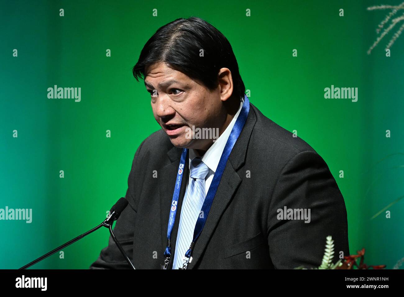 Melbourne, Australia. 04th Mar, 2024. ACEN CEO Eric Francia delivers a ...