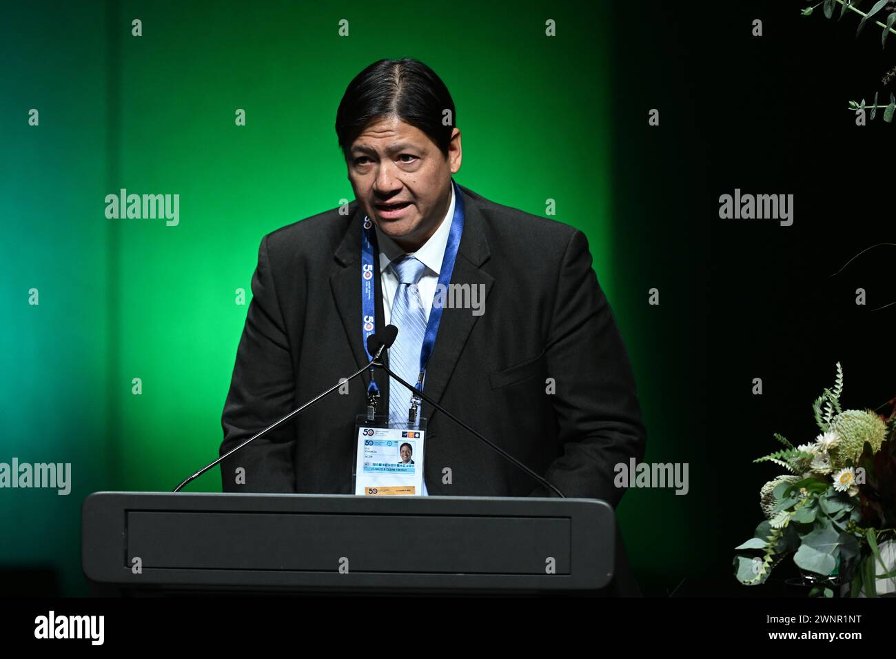 Melbourne, Australia. 04th Mar, 2024. ACEN CEO Eric Francia delivers a ...