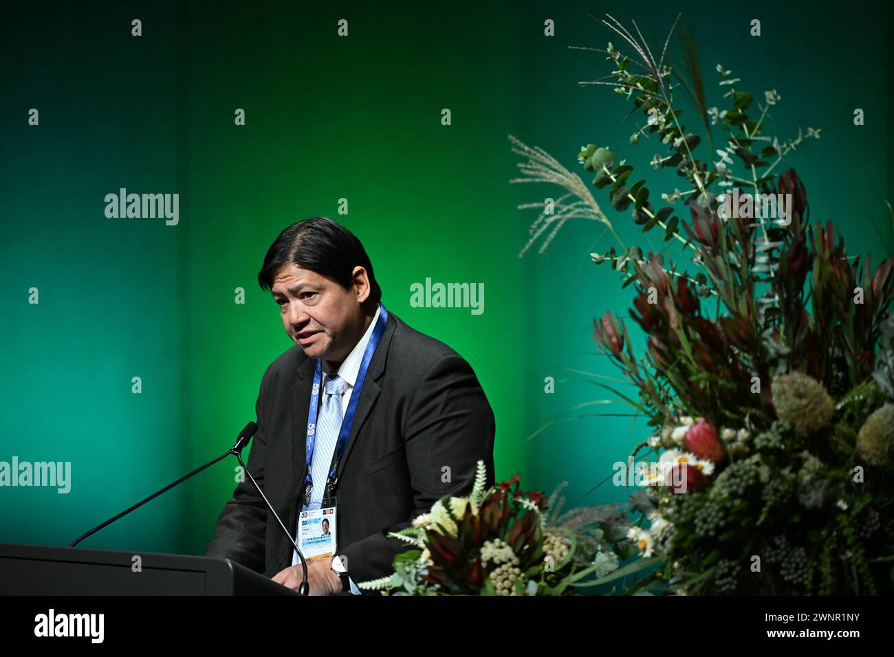 Melbourne, Australia. 04th Mar, 2024. ACEN CEO Eric Francia delivers a ...