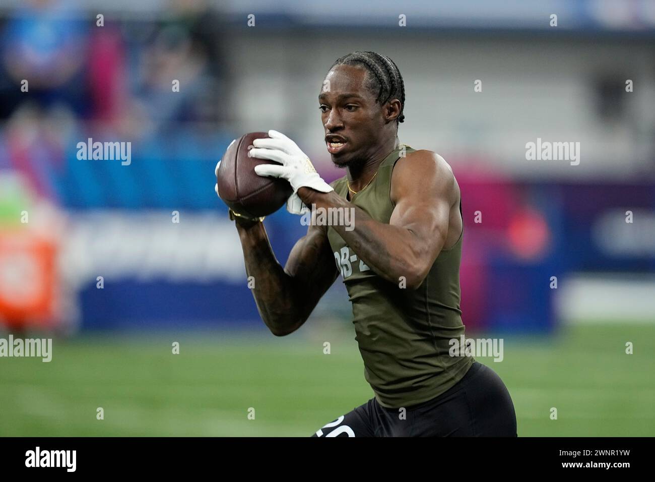 Boston College defensive back Elijah Jones runs a drill at the NFL ...