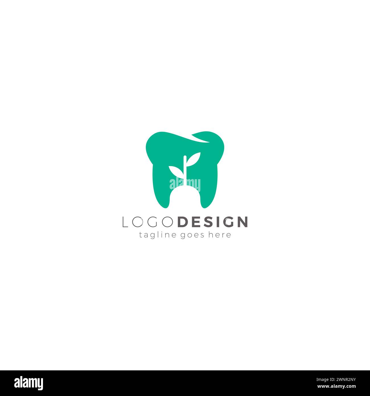 Dental leaf logo design Stock Vector Images - Alamy