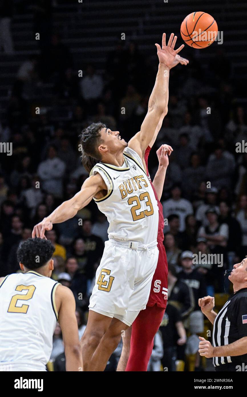 Boulder, CO, USA. 3rd Mar, 2024. Colorado Buffaloes forward Tristan da ...