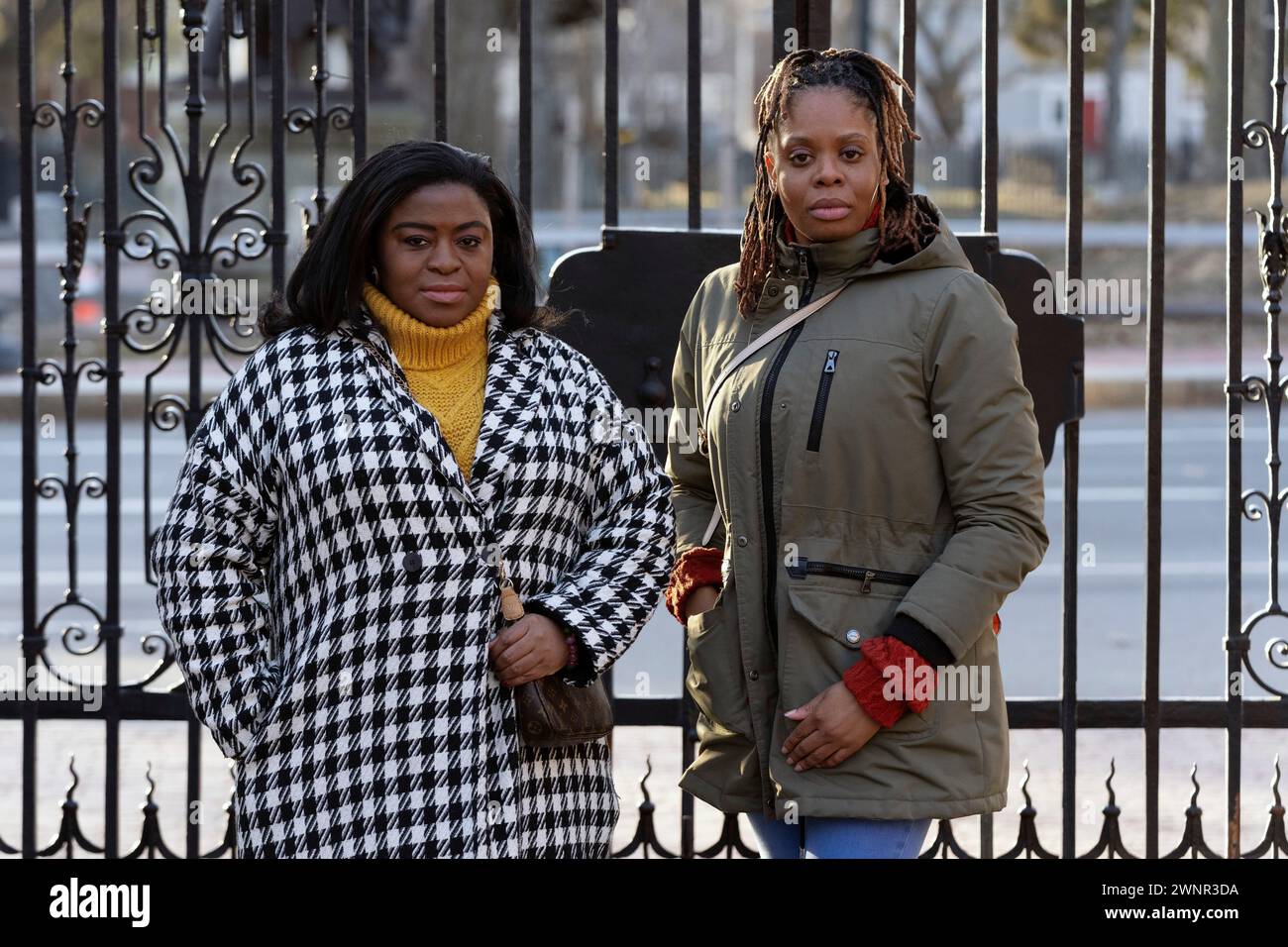 Chassity Coston, left, and Charity Wallace pose in Harvard Yard at ...