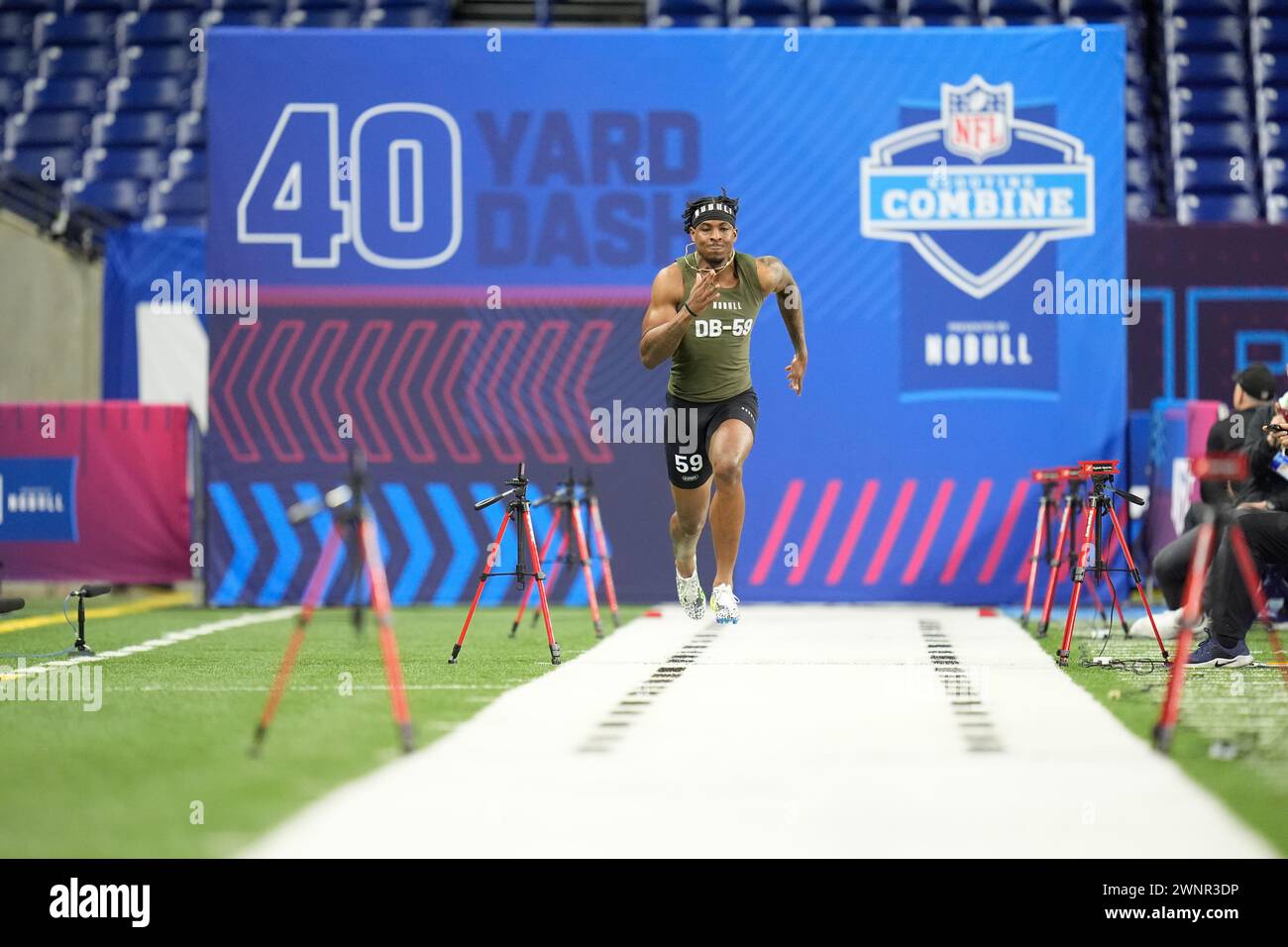 Ohio State defensive back Josh Proctor runs the 40-yard dash at the NFL ...