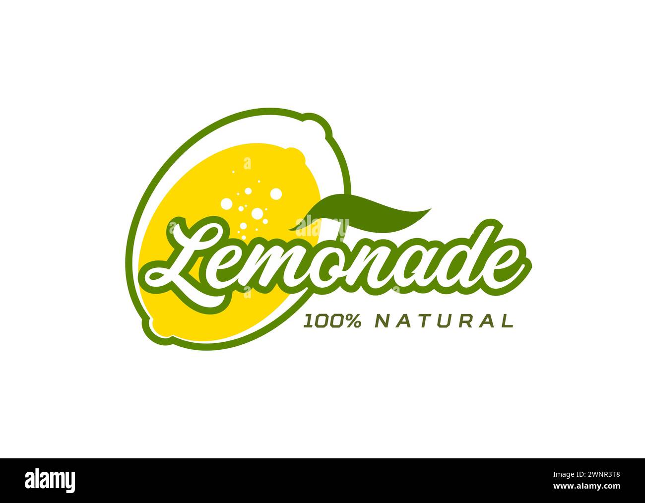 Lemonade icon with lemon fruit for juice drink or soda beverage, vector ...
