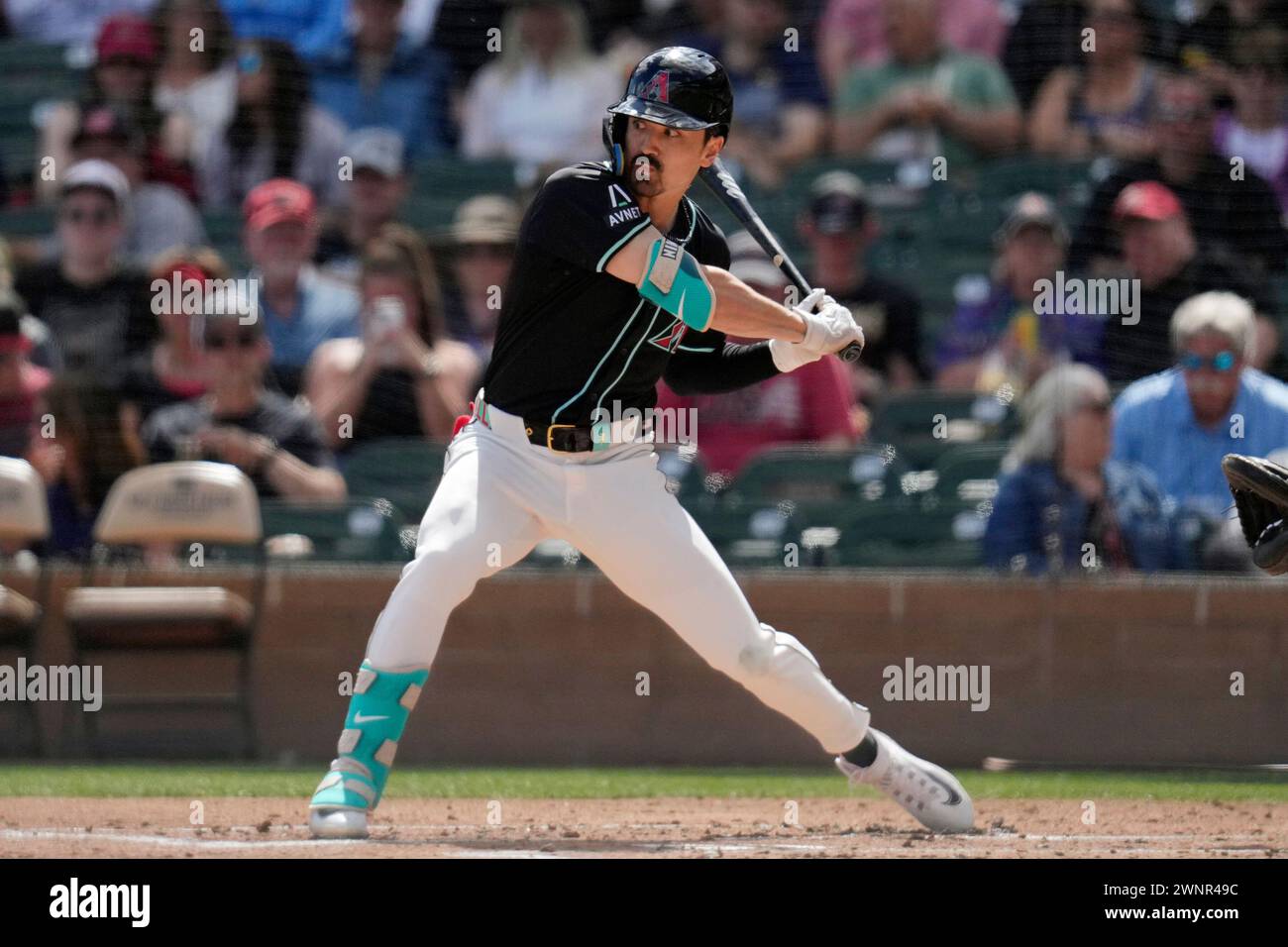 Arizona Diamondbacks' Corbin Carroll starts his swing against the ...