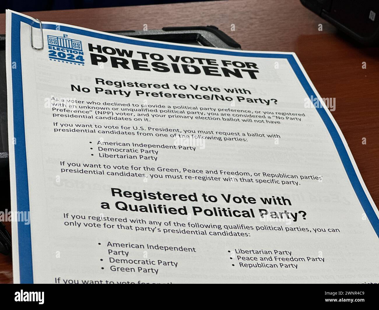 Santa Barbara, California, U.S.A. 2nd Mar, 2024. Election Poll Worker ...