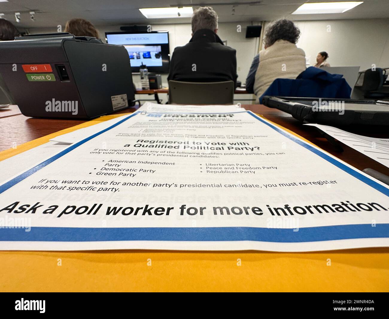 Santa Barbara, California, U.S.A. 2nd Mar, 2024. Election Poll Worker ...