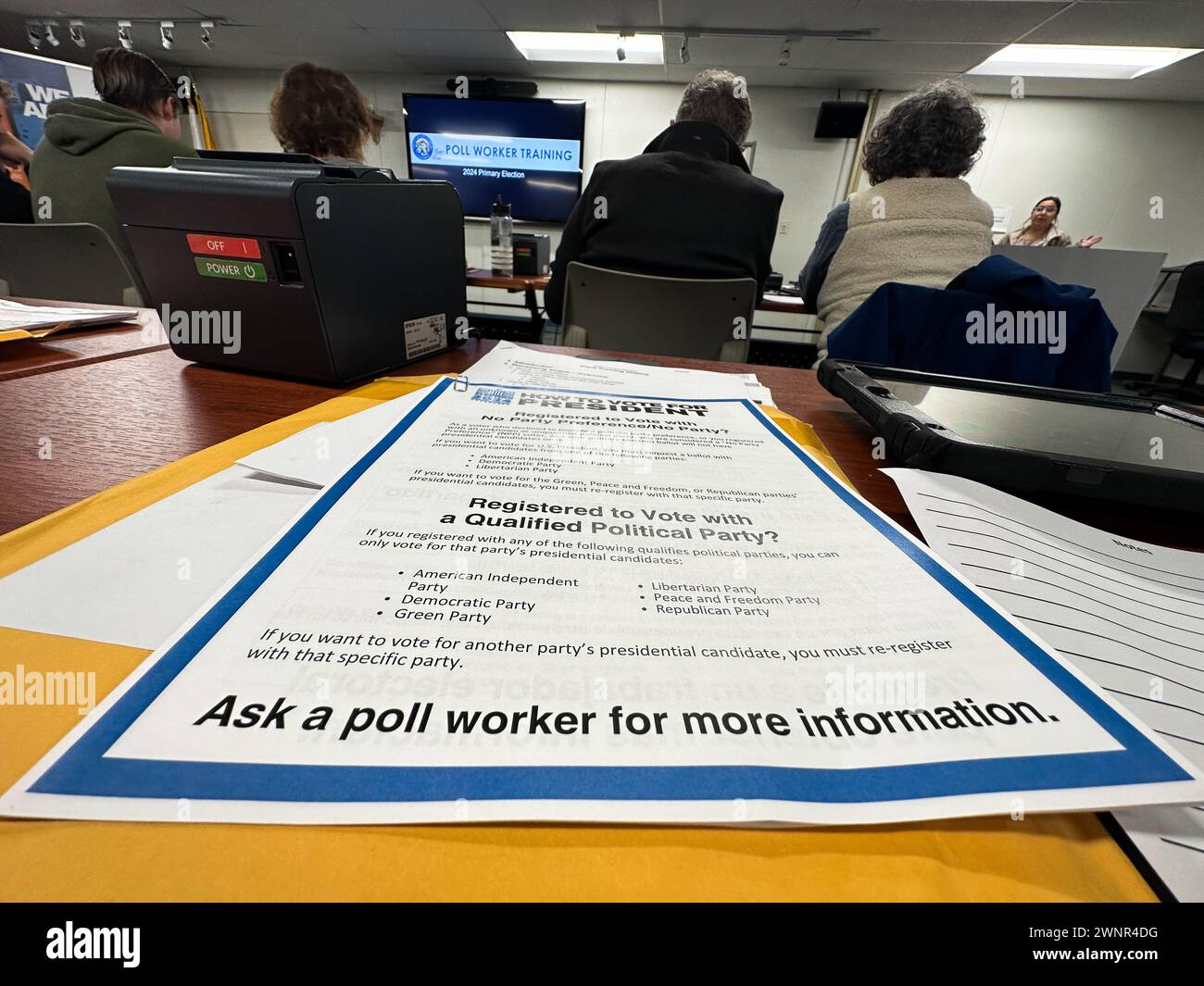 Santa Barbara, California, U.S.A. 2nd Mar, 2024. Election Poll Worker ...