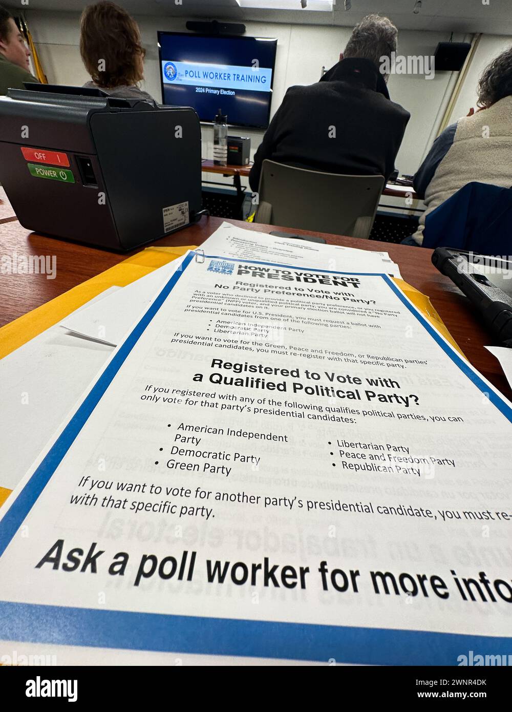 Santa Barbara, California, U.S.A. 2nd Mar, 2024. Election Poll Worker ...