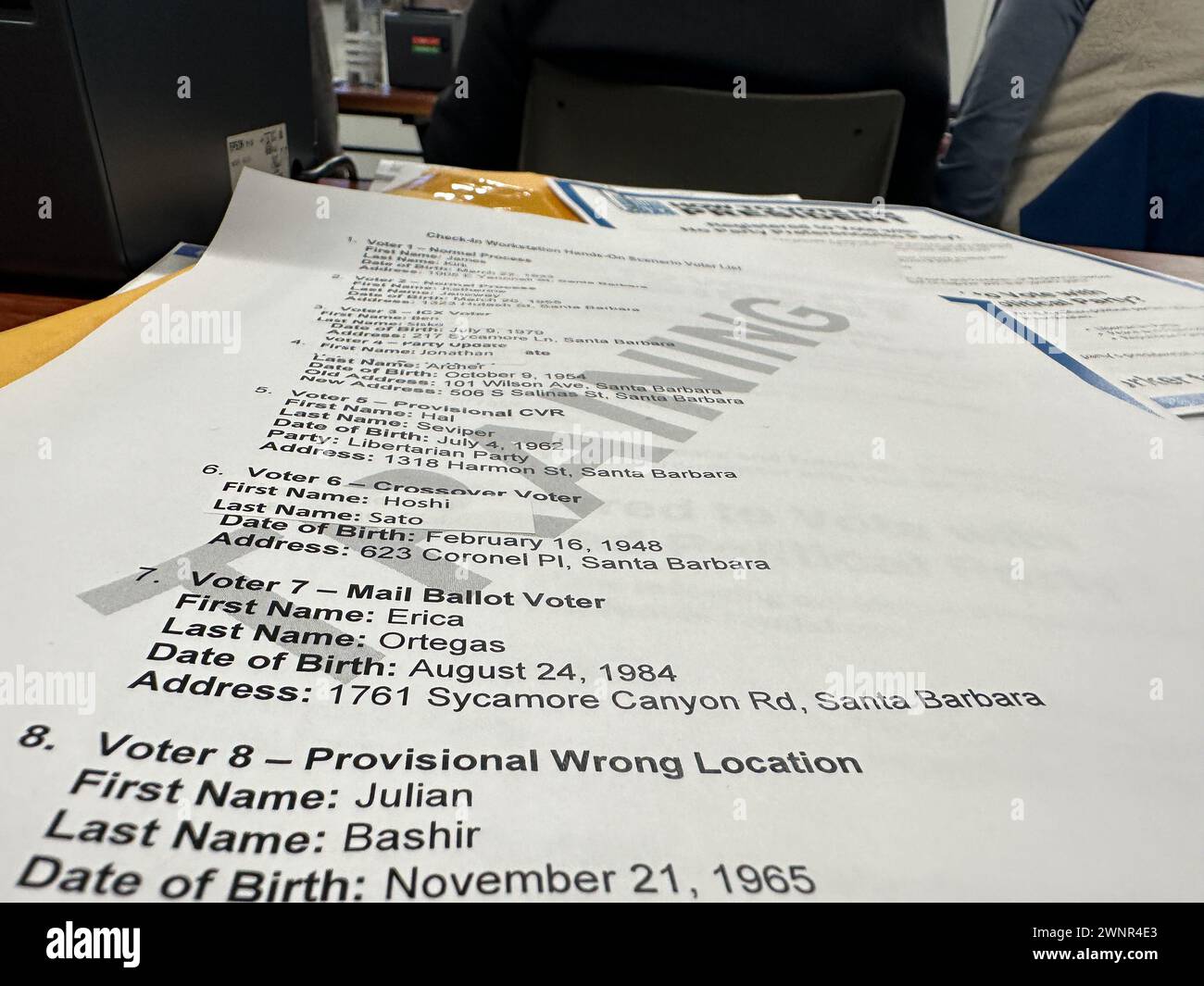 Santa Barbara, California, U.S.A. 2nd Mar, 2024. Election Poll Worker ...
