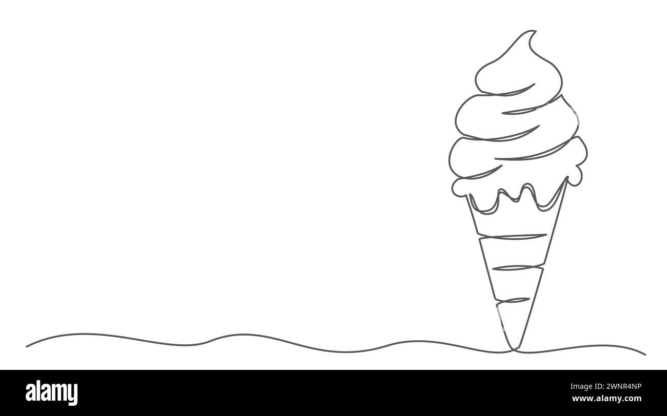 One line ice cream Cut Out Stock Images & Pictures - Alamy