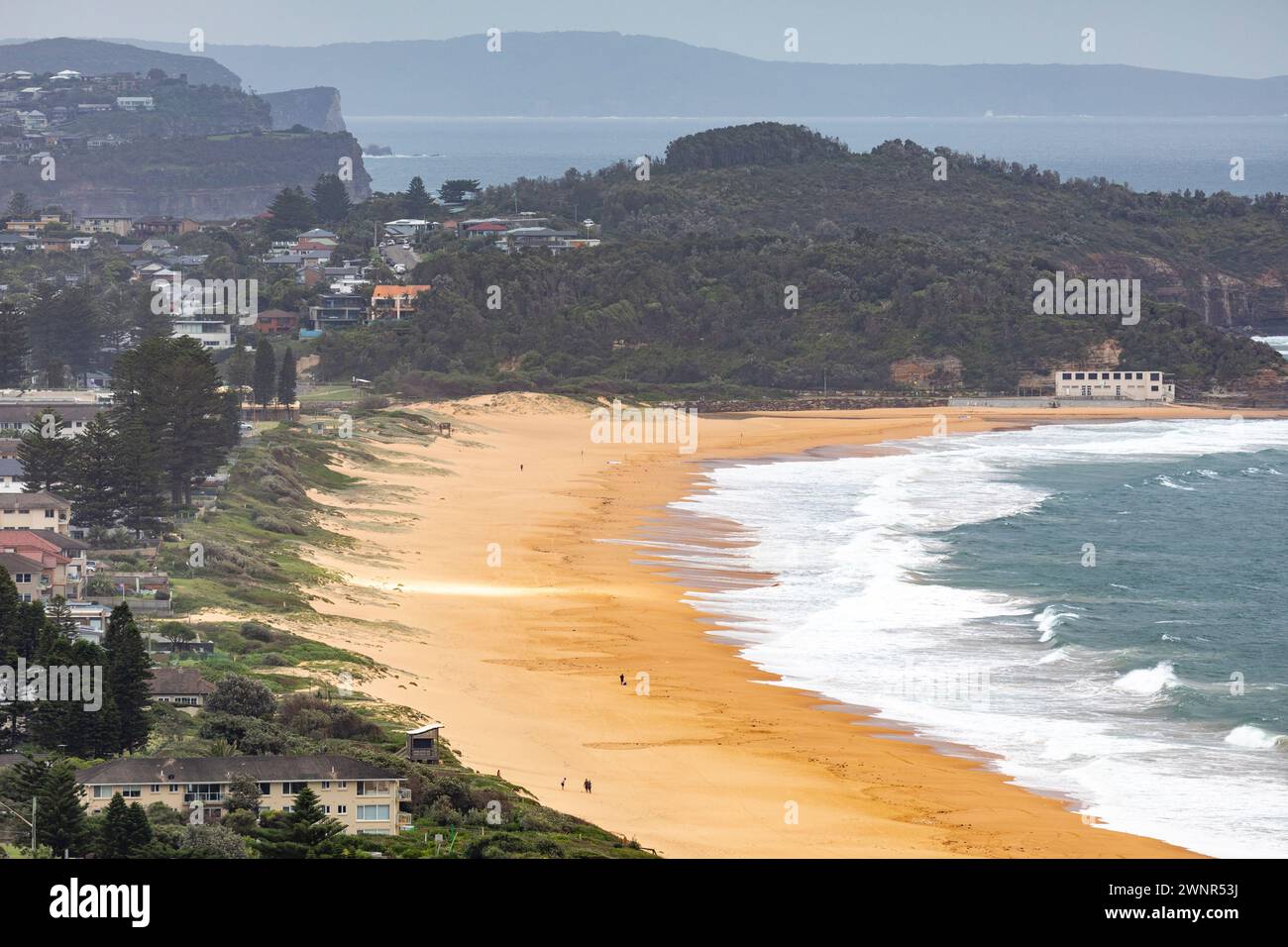 Collaroy suburb of Sydney on the northern beaches and aerial view of ...