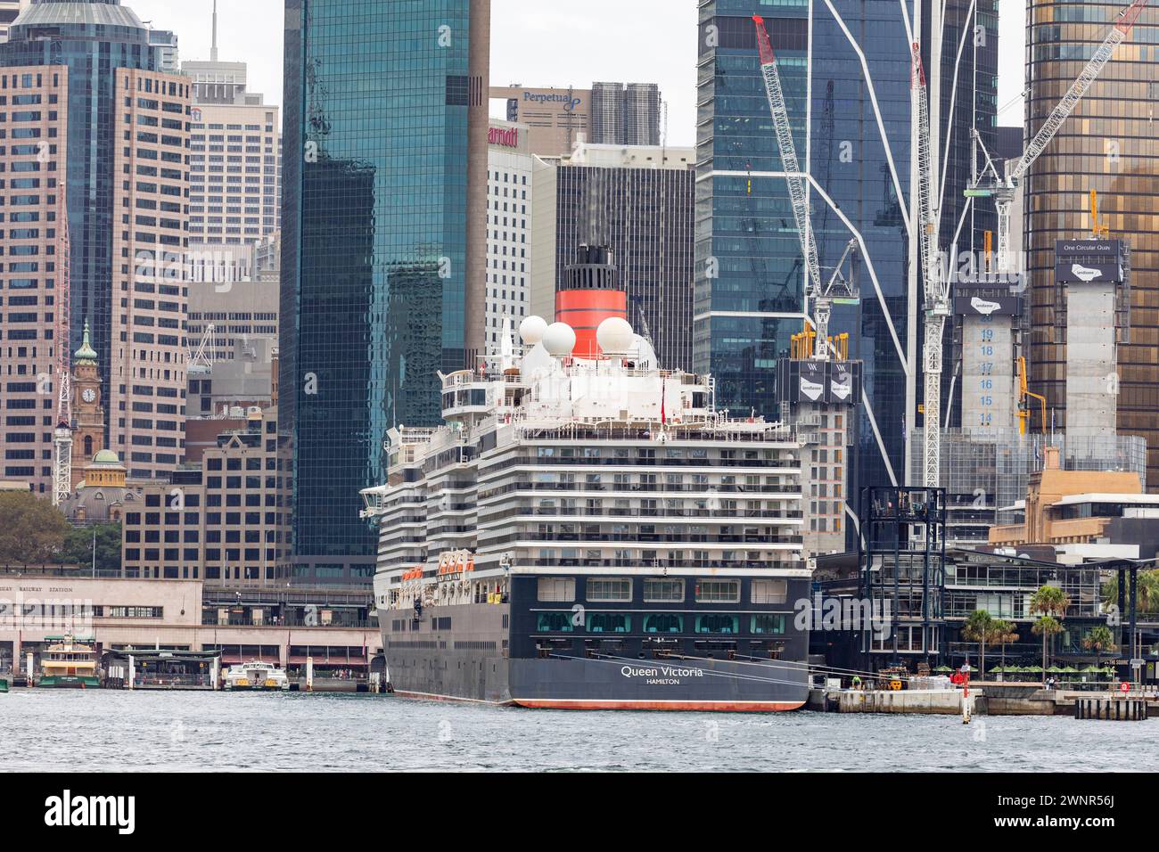 Queen Victoria cruise ship moored at Overseas Passenger terminal in ...