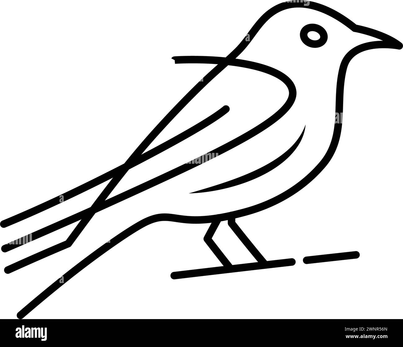 Bird icon line design template isolated illustration simple Stock ...