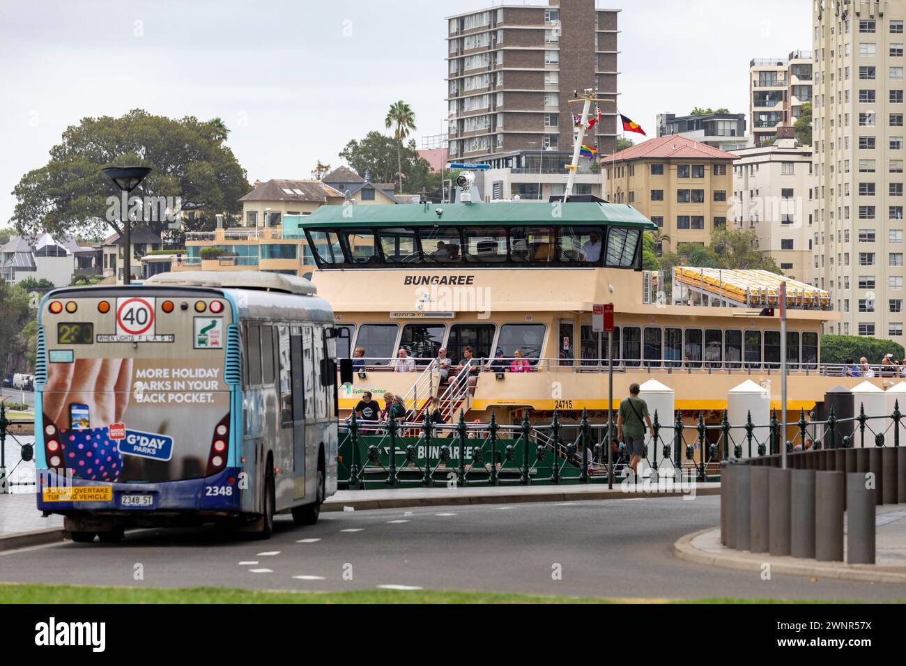 Sydney, Australia, Milsons Point ferry wharf in Sydney harbour with ...