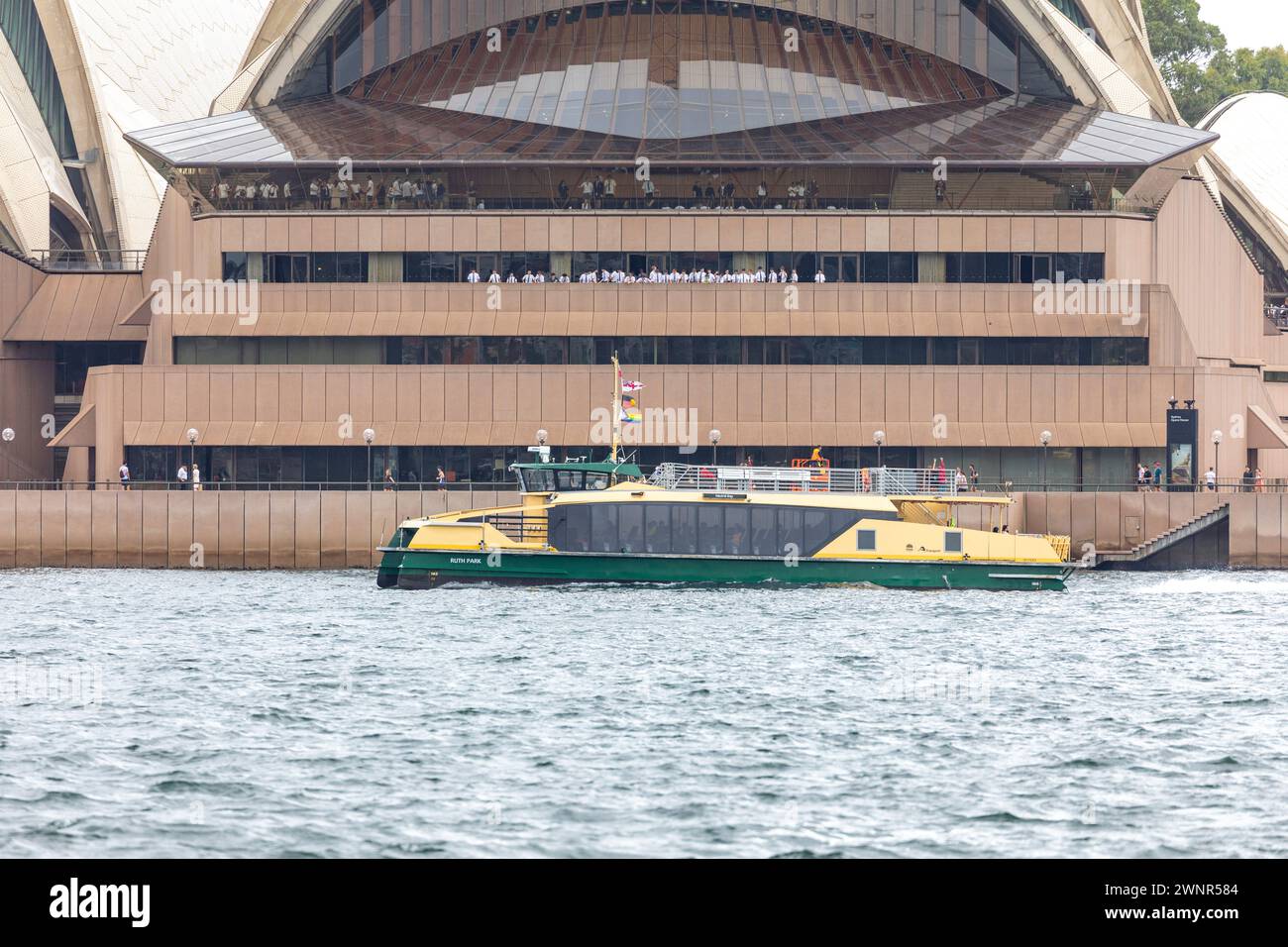 Sydney harbour, river class Sydney ferry named Ruth Park, travels past ...