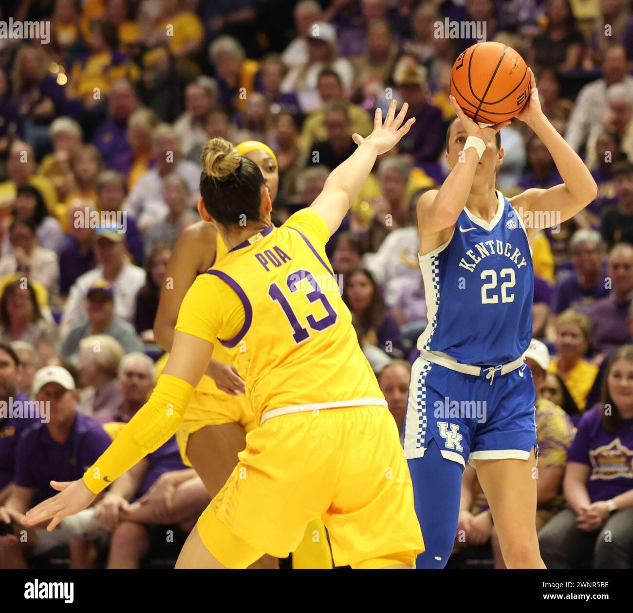 Baton Rouge, USA. 03rd Mar, 2024. Kentucky Wildcats guard Maddie Scherr ...