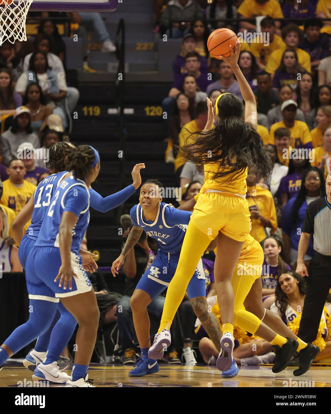 Baton Rouge, USA. 03rd Mar, 2024. LSU Lady Tigers forward Angel Reese ...