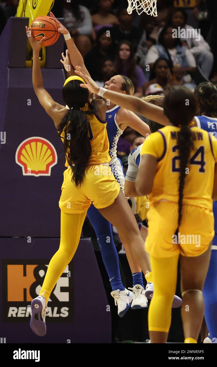 Baton Rouge, USA. 03rd Mar, 2024. LSU Lady Tigers forward Angel Reese ...