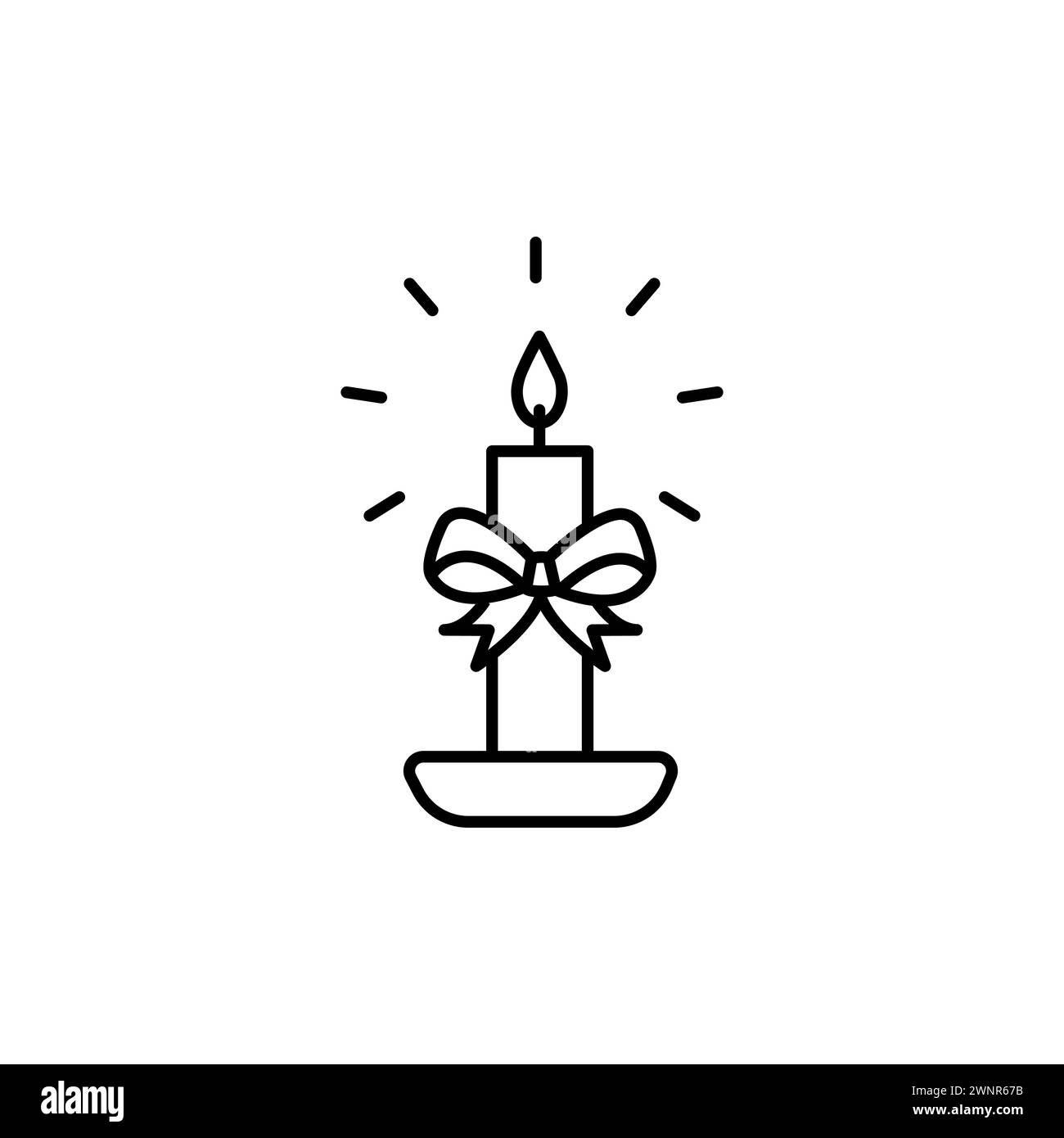 Candle vector icon in line style design for website design, app, UI, isolated on white ...