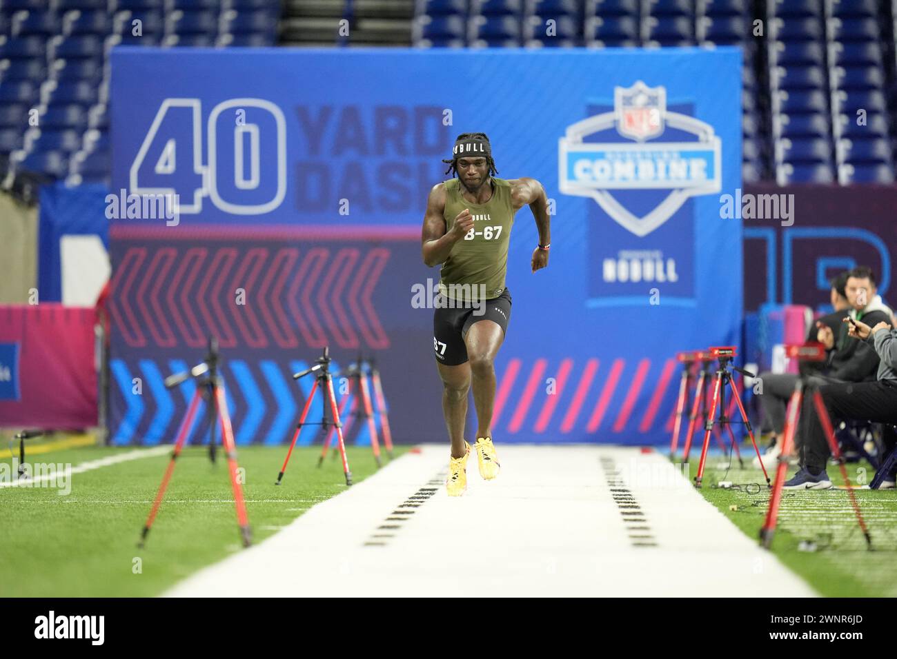 Miami defensive back James Williams runs the 40-yard dash at the NFL ...