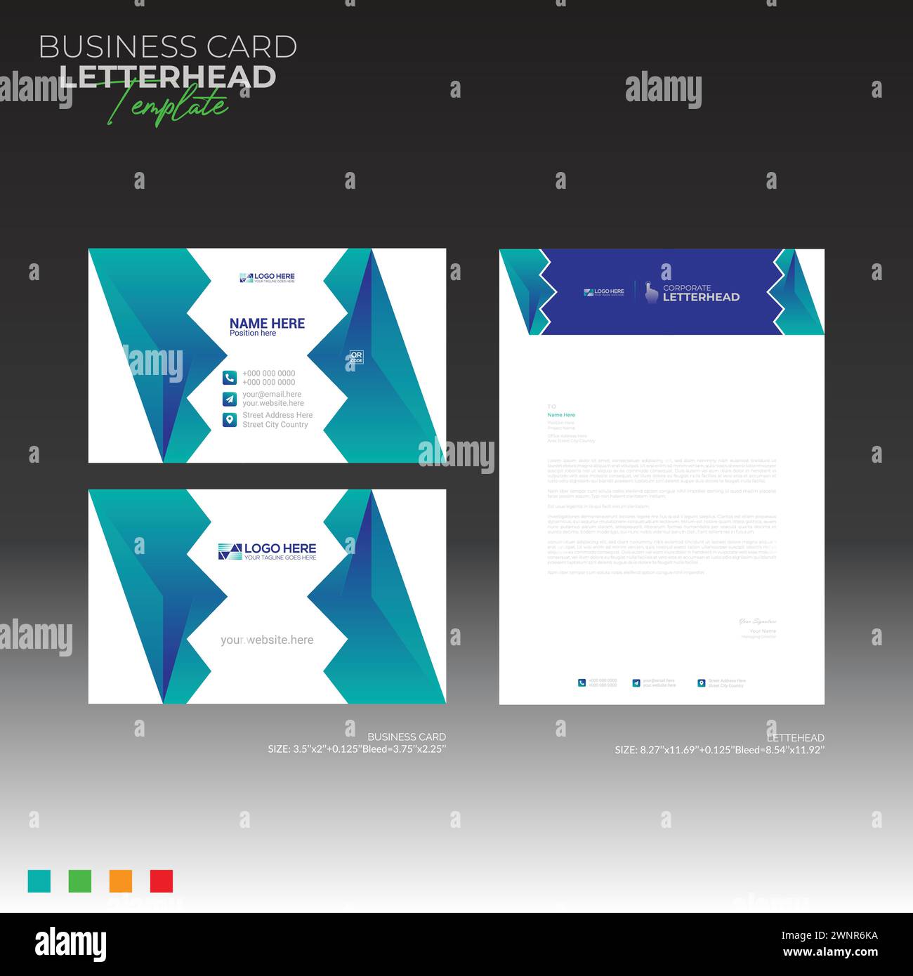 letterhead and business card for any kind of use Stock Vector Image ...