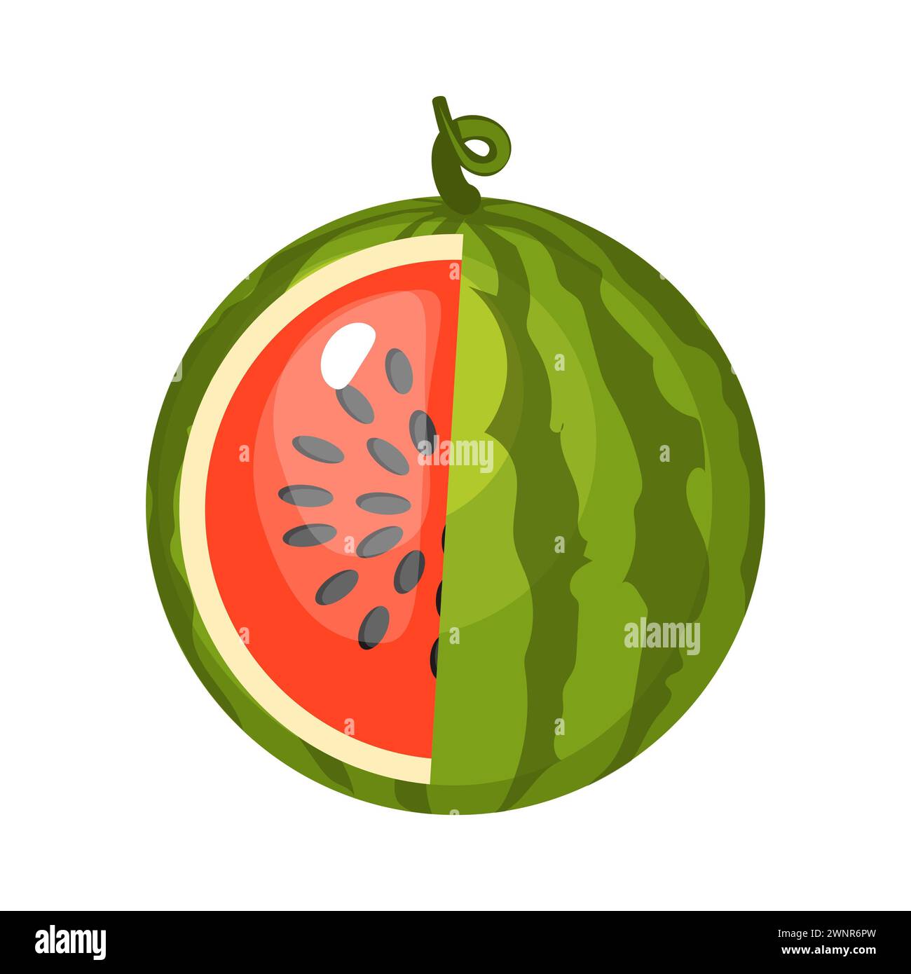 Melon slice flat design Cut Out Stock Images & Pictures - Alamy