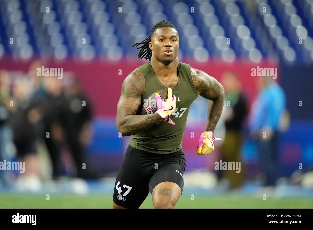 Georgia defensive back Javon Bullard runs a drill at the NFL football ...