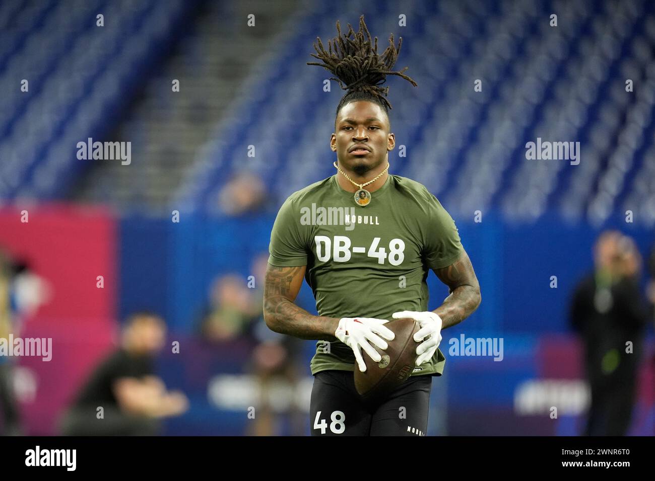 Southern California defensive back Calen Bullock runs a drill at the ...