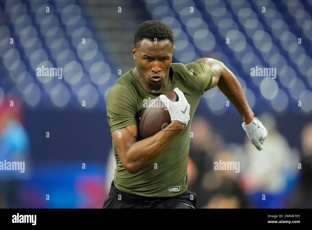 Minnesota defensive back Tyler Nubin runs a drill at the NFL football ...
