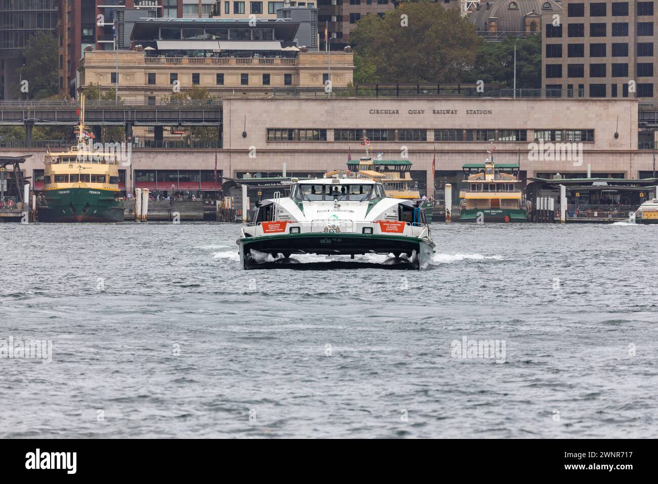 MV Nicole Livingstone, rivercat class Sydney ferry departs circular ...