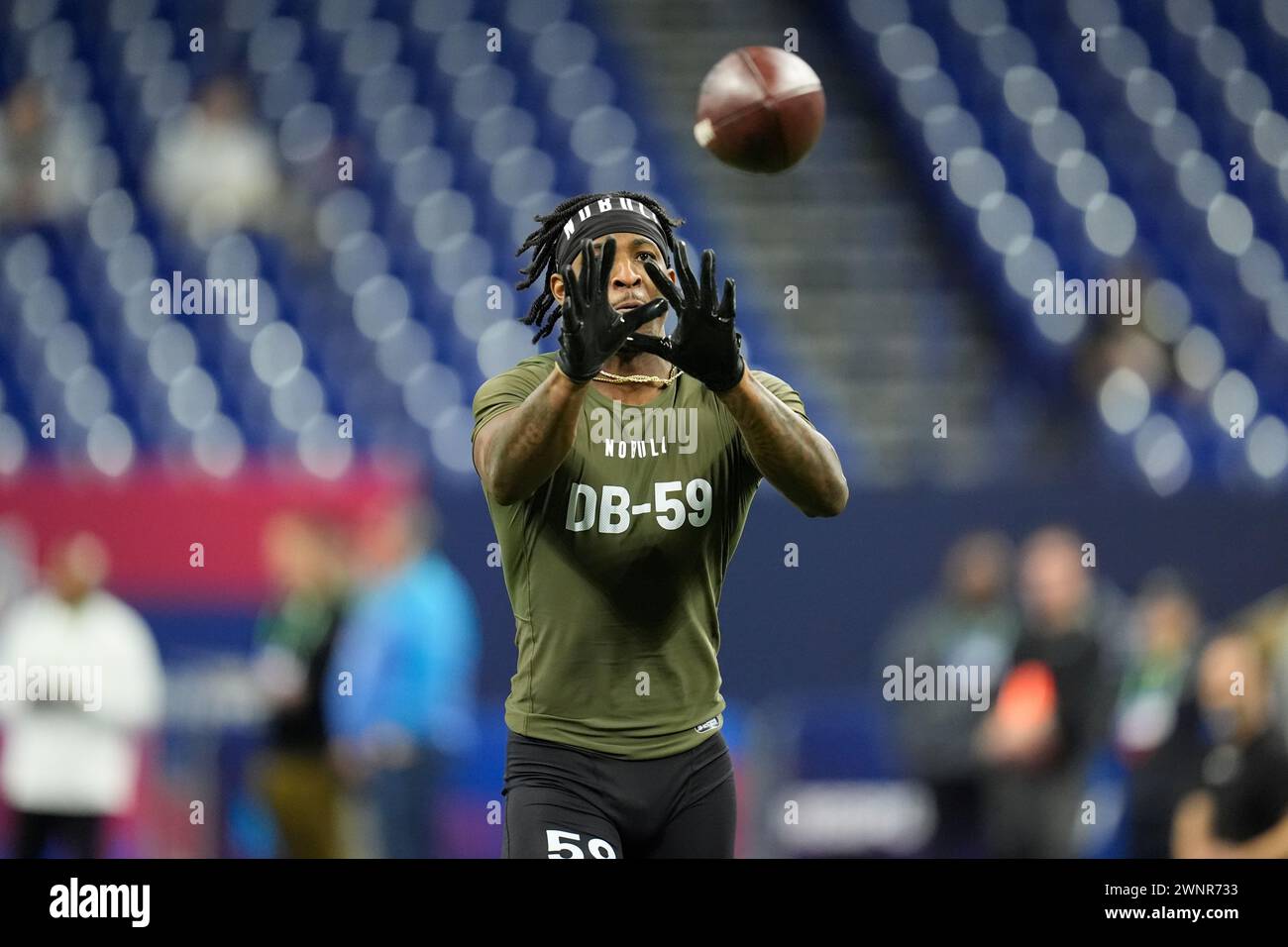Ohio State defensive back Josh Proctor runs a drill at the NFL football ...