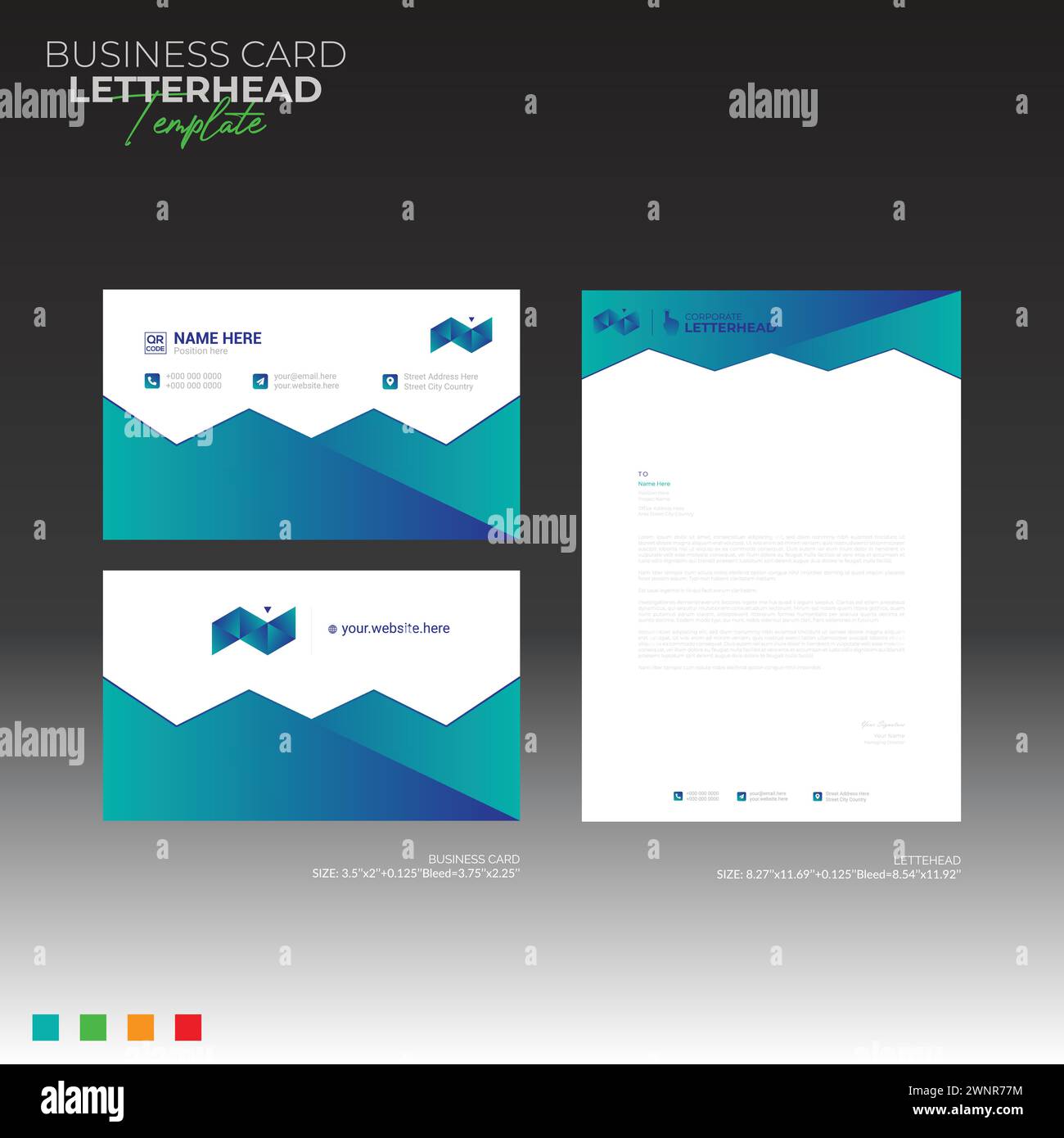 letterhead and business card for any kind of use Stock Vector Image ...