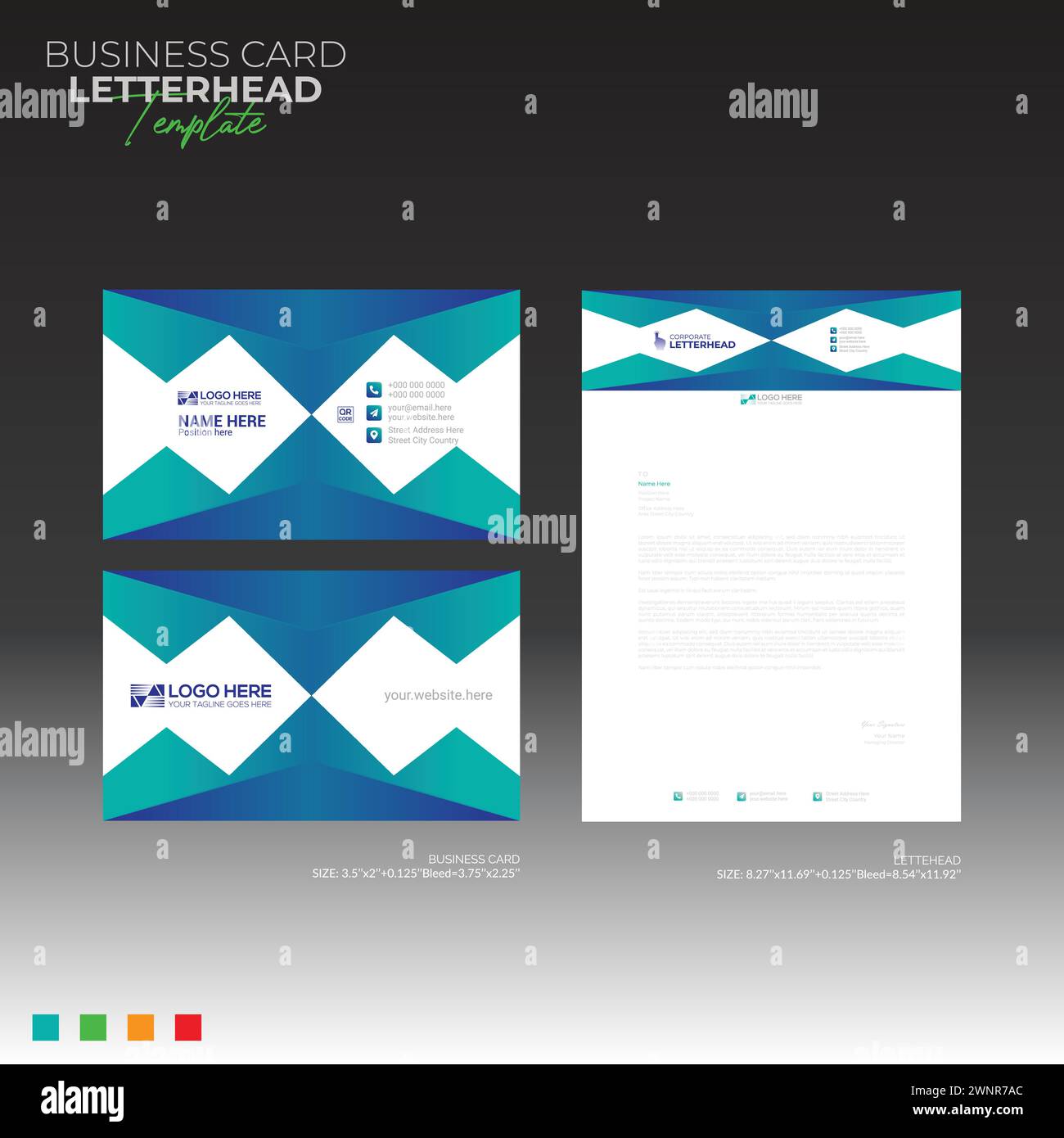letterhead and business card for any kind of use Stock Vector Image ...